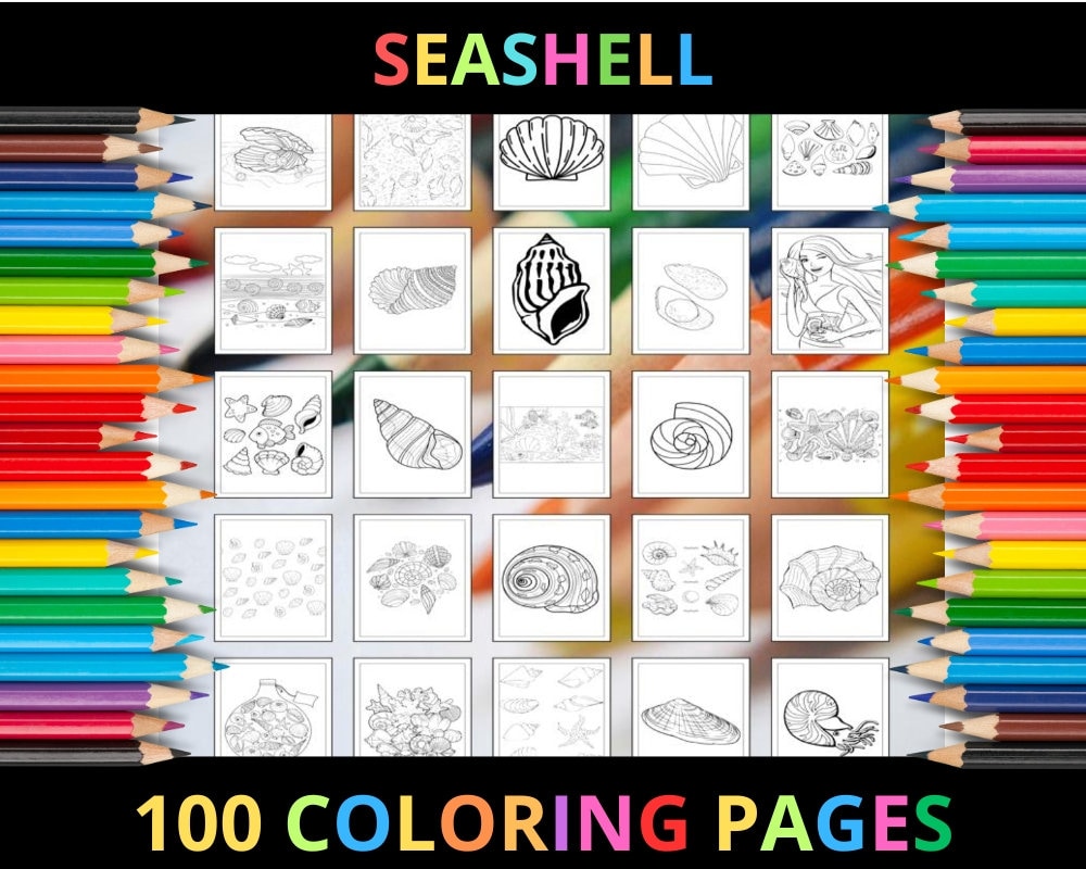 Printable Seashell Coloring Pages for Kids and Adults | 100 Pages ...