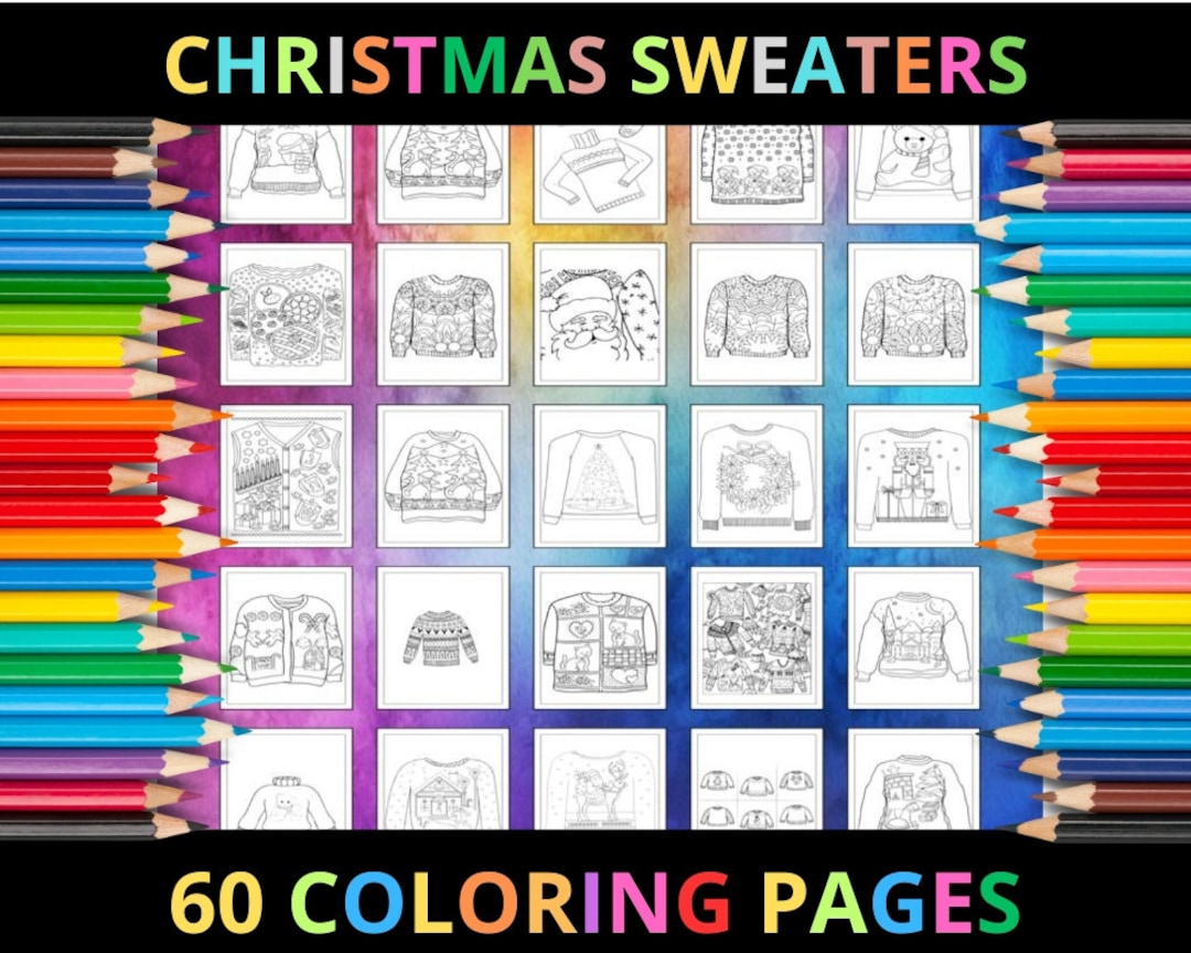 Printable Christmas Sweaters Coloring Pages for Kids & Adults | 60 ...