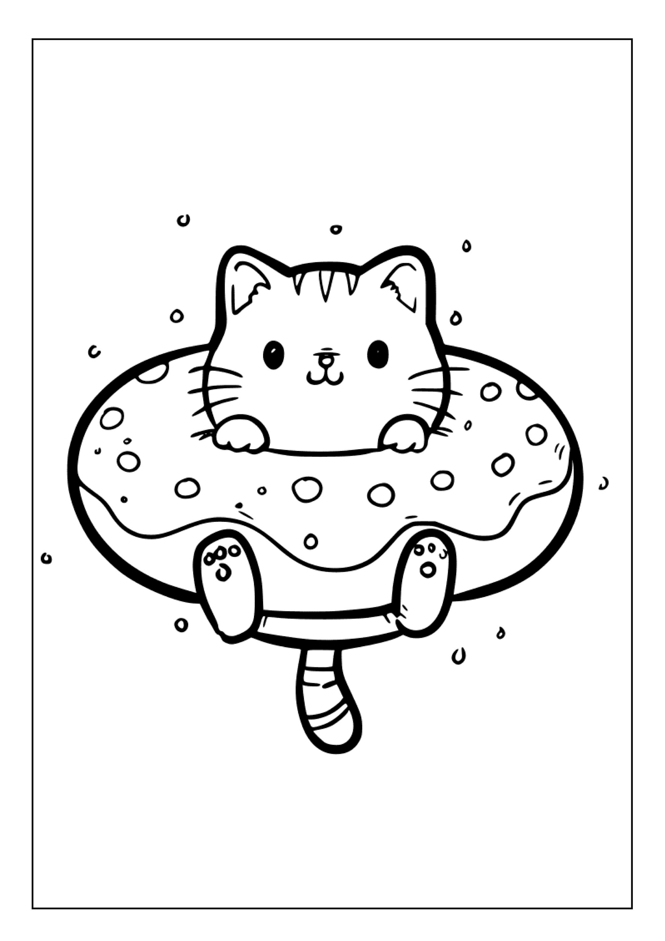Printable Donut Coloring Pages for Kids and Adults 90 Pages Instant ...