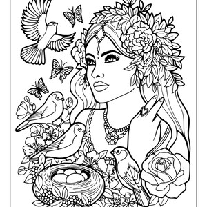 Printable Zentangle Girl Coloring Pages for Kids & Adults | 30 Pages ...