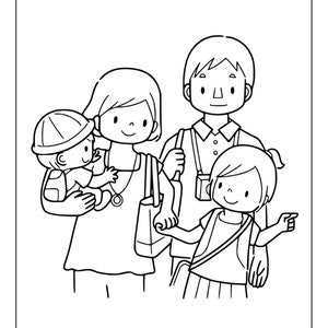 Printable Family Coloring Pages for Kids & Adults | 90 Pages | Instant ...