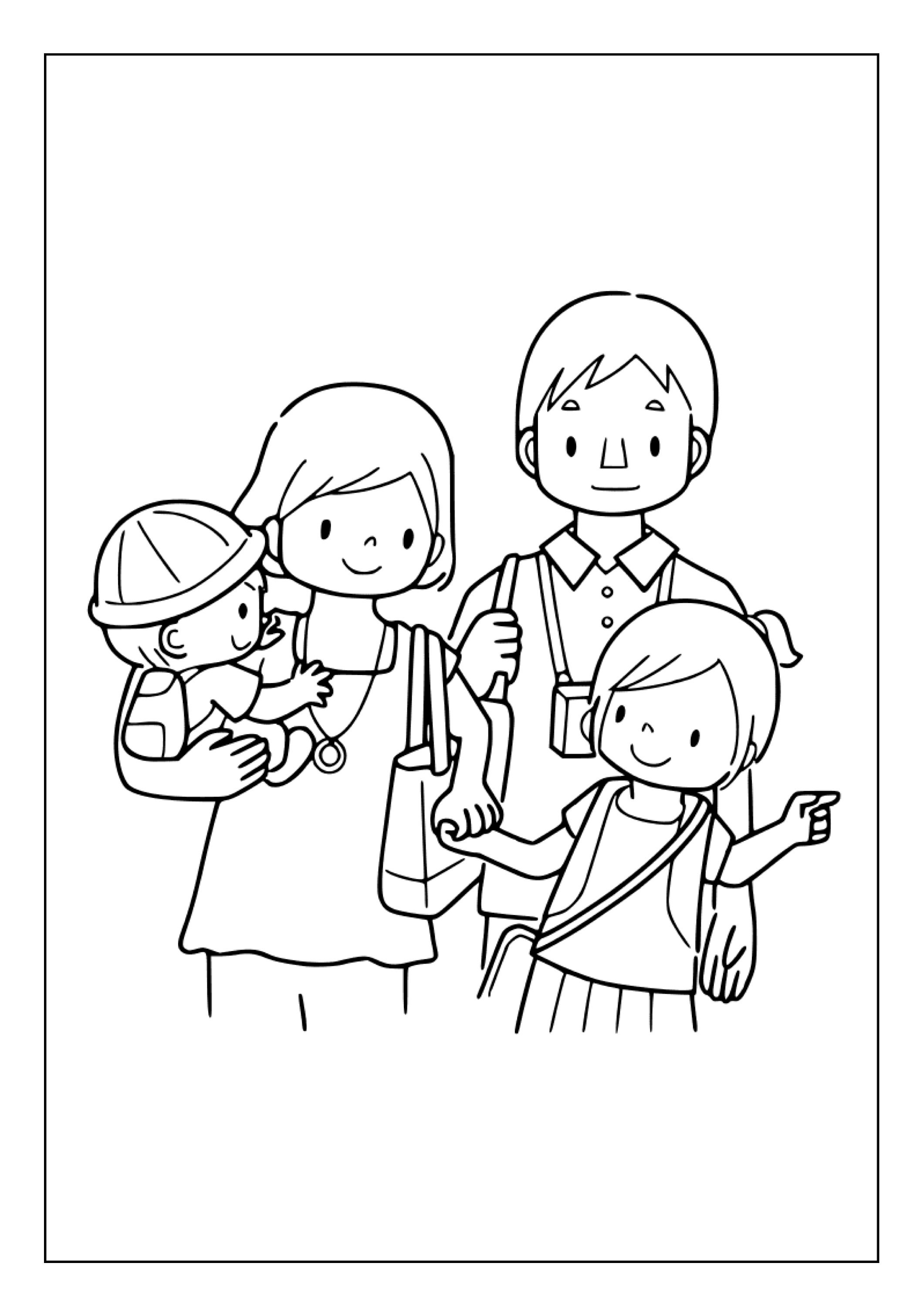 Printable Family Coloring Pages for Kids & Adults | 90 Pages | Instant ...