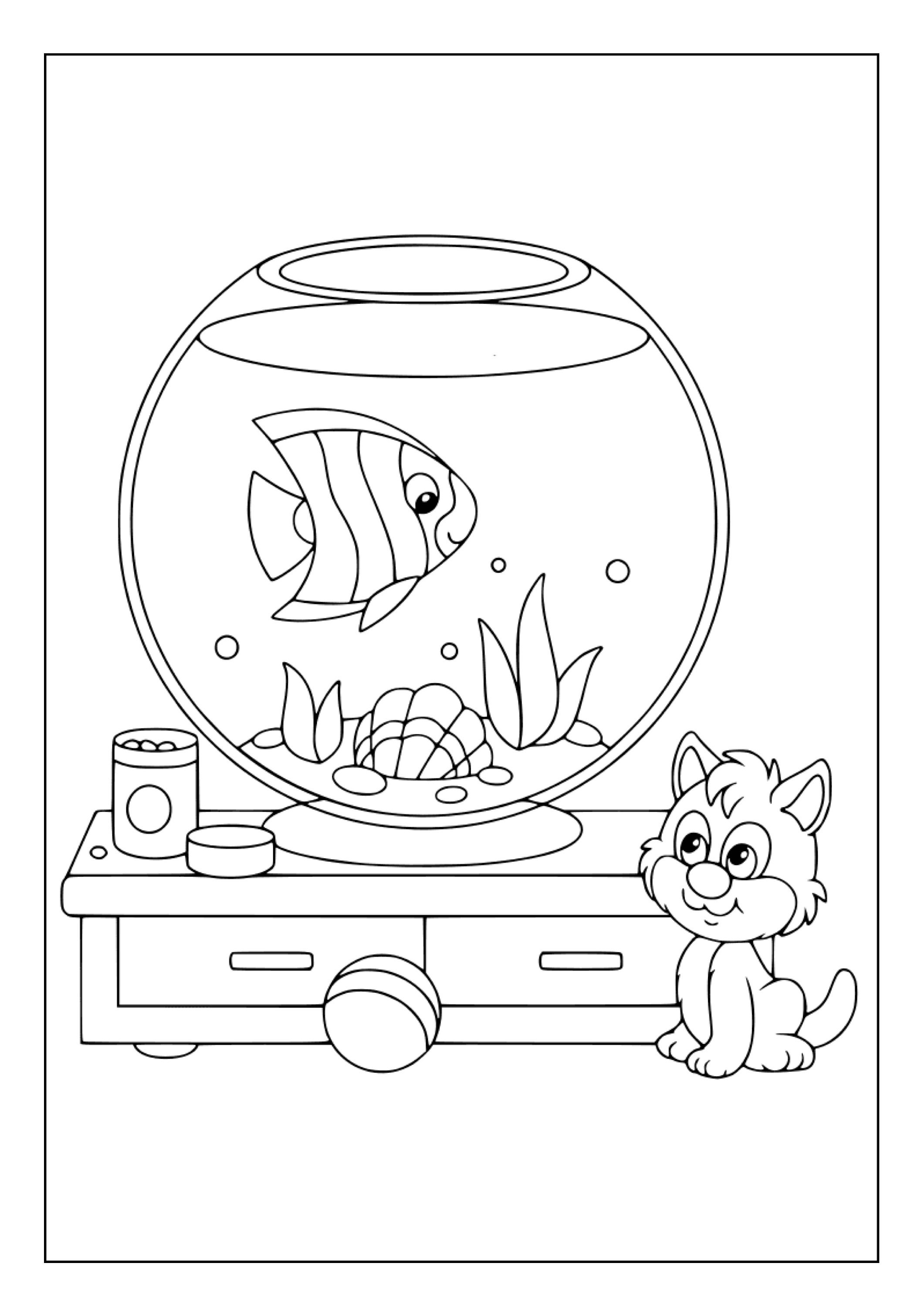 Printable Aquarium Coloring Pages for Kids & Adults | 30 Pages ...