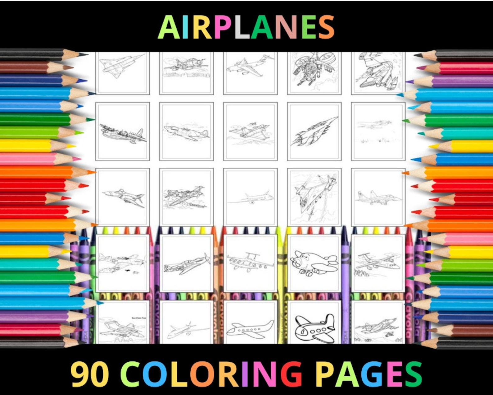 Printable Airplanes Coloring Pages for Kids and Adults | 90 Pages ...