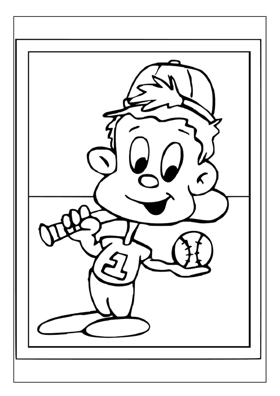 Printable Baseball Coloring Pages for Kids and Adults | 100 Pages ...