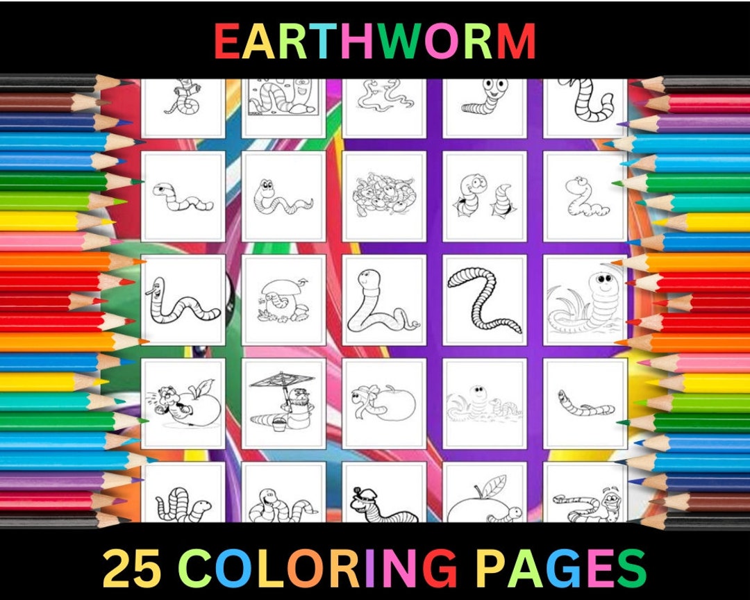 Printable Earthworm Coloring Pages for Kids & Adults | 25 Pages ...