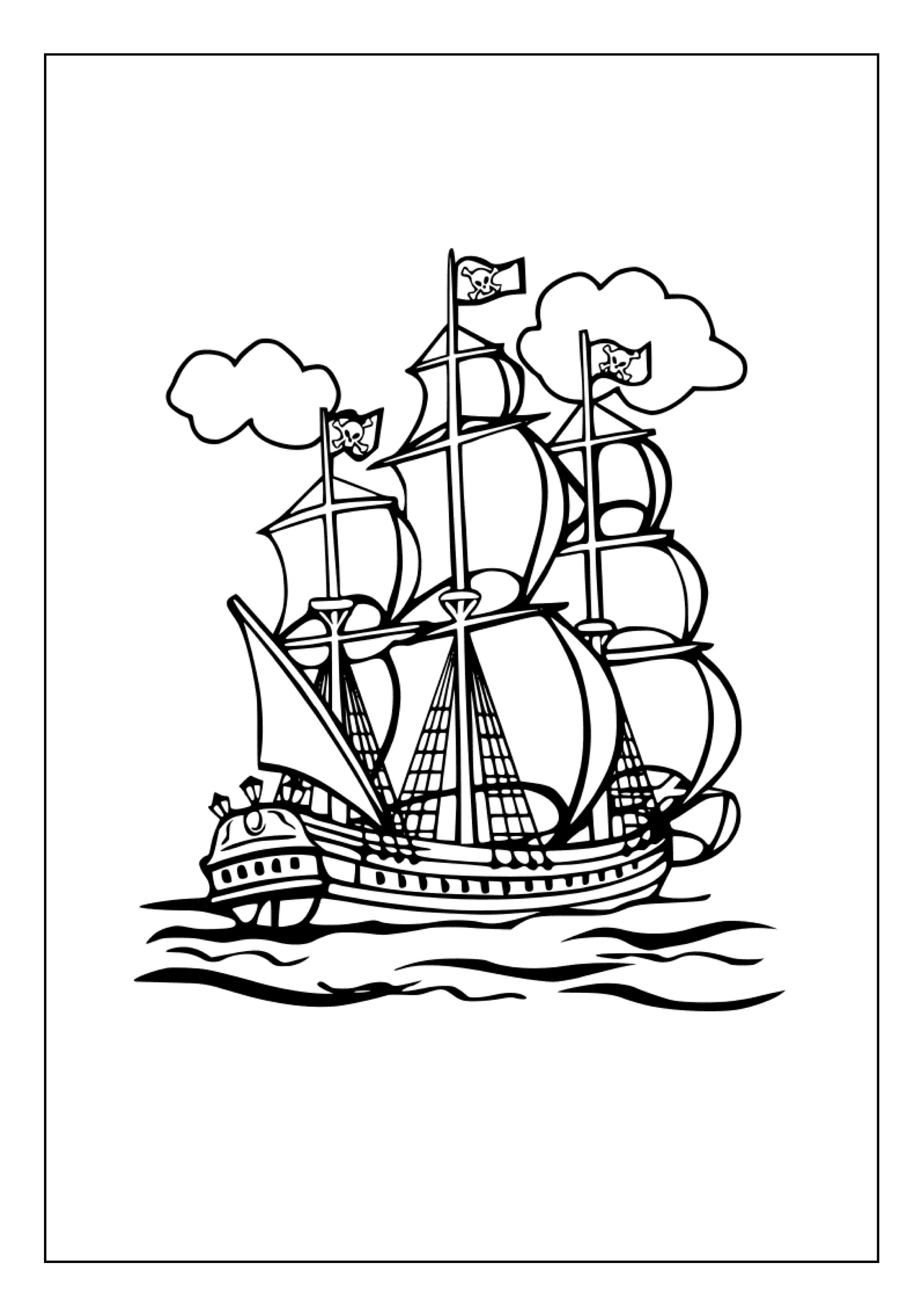 Printable Sailboat Coloring Pages for Kids & Adults | 40 Pages ...