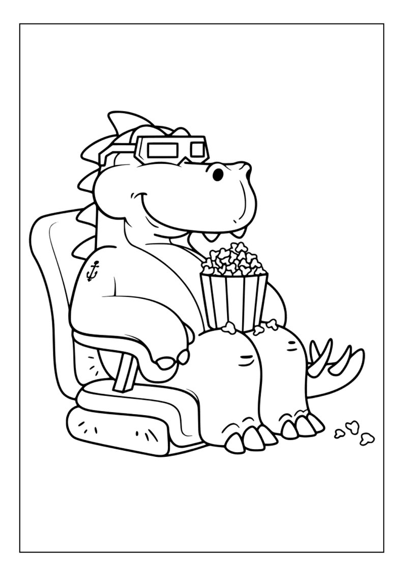Printable Popcorn Coloring Pages for Kids and Adults 90 - Etsy