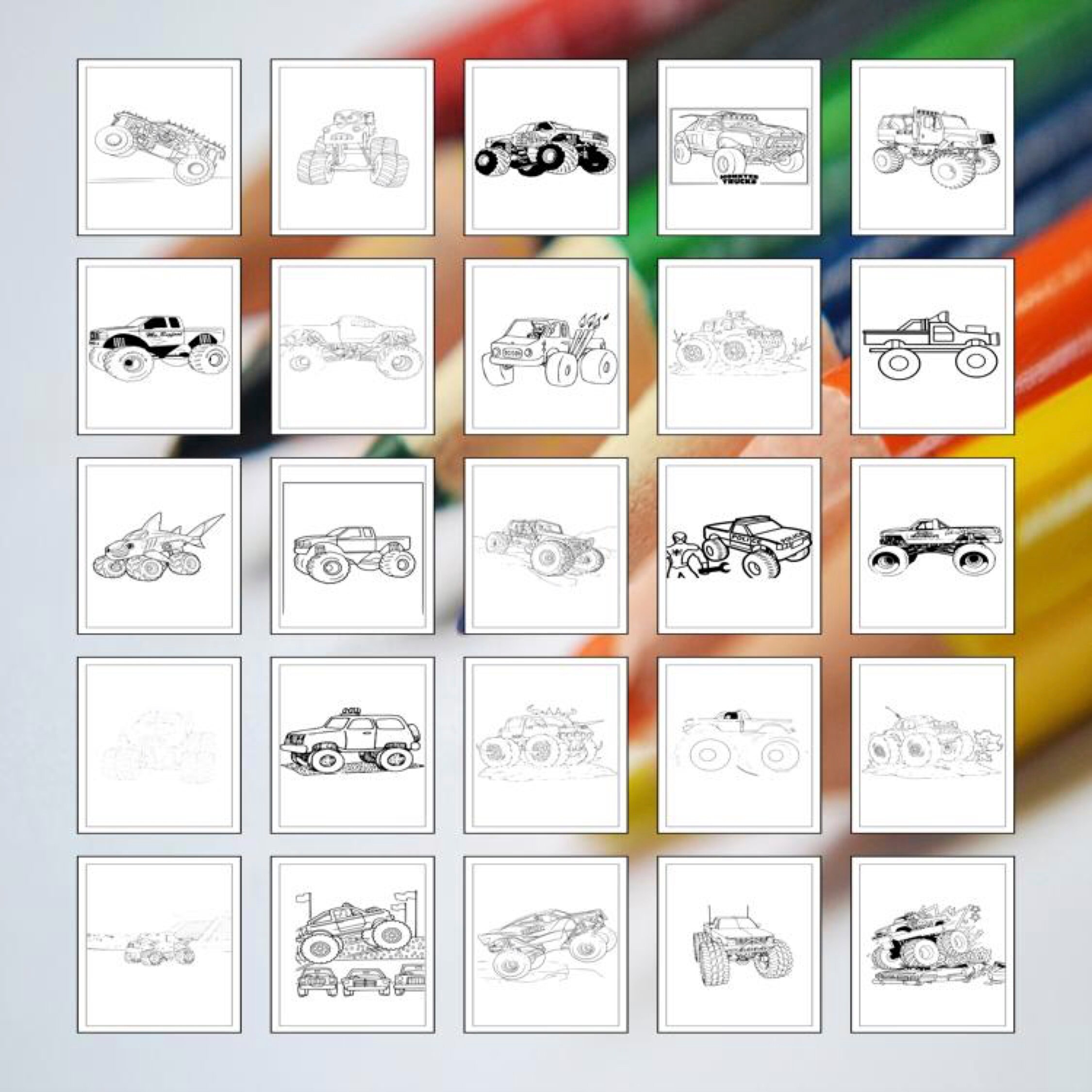 Printable Monster Truck Coloring Pages for Kids and Adults | 100 Pages ...