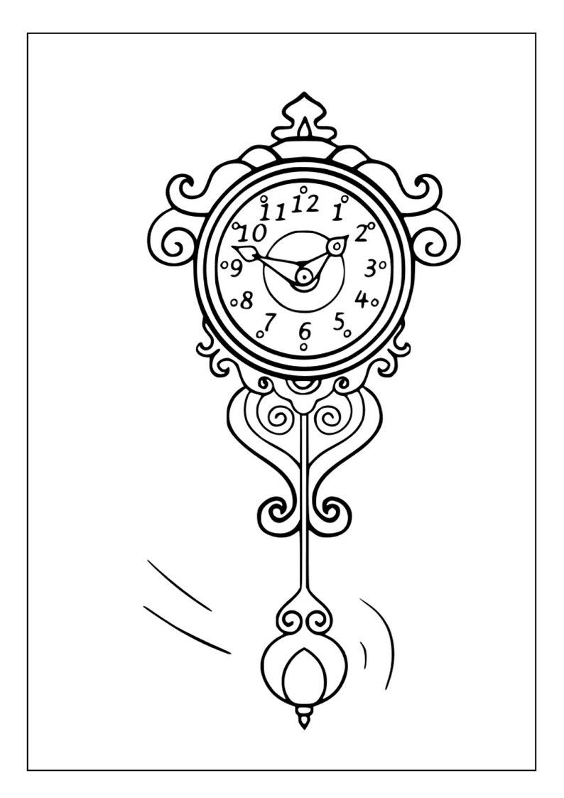Printable Watch Clock Coloring Pages for Kids & Adults | 45 Pages ...