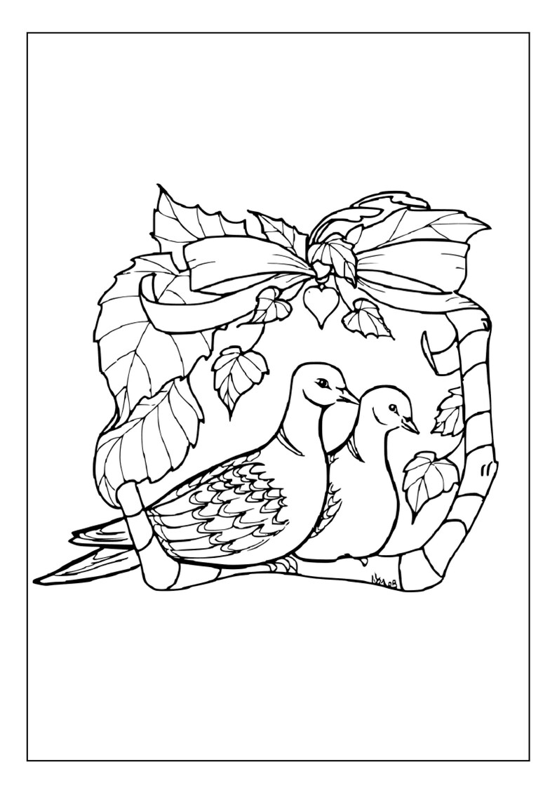 Printable Dove Coloring Pages for Kids & Adults | 50 Pages | Instant ...