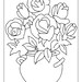 Printable Flowers in A Vase Coloring Pages for Kids & Adults |30 Pages ...