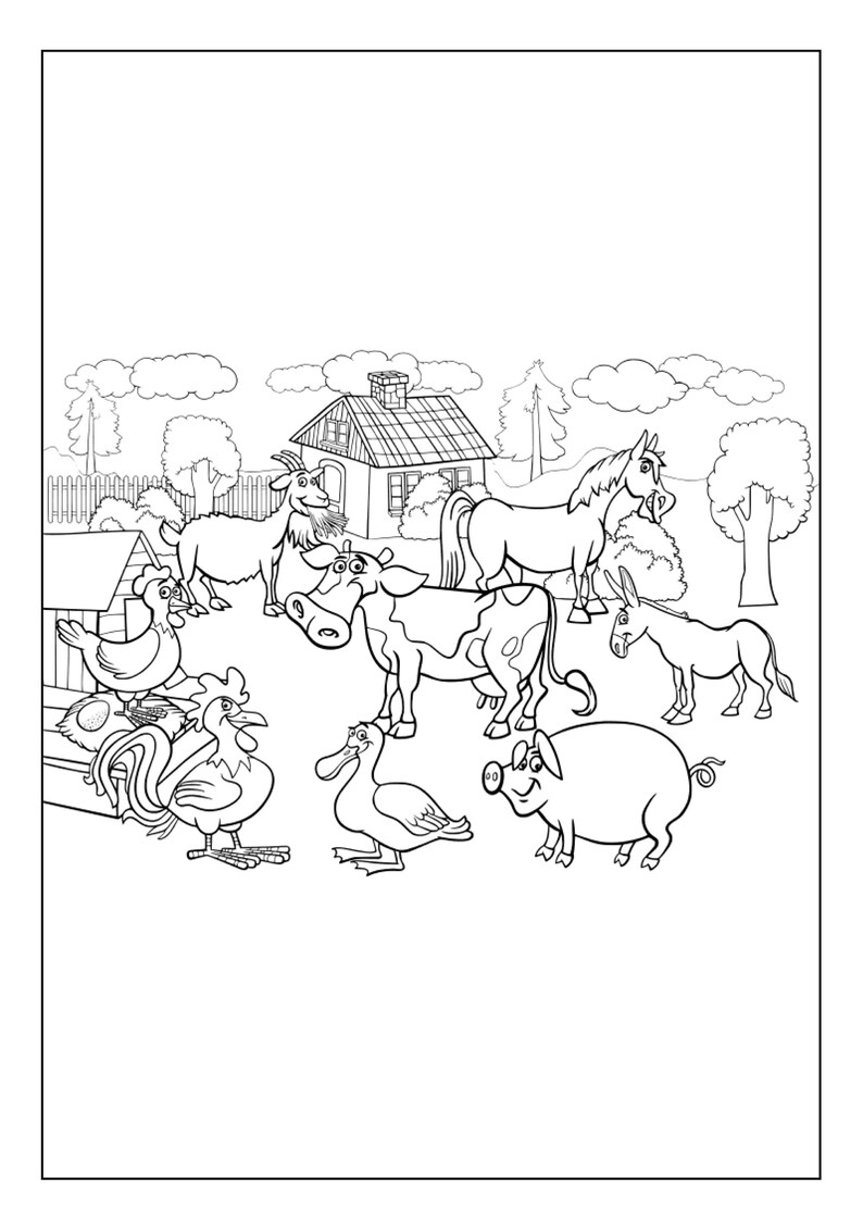 Printable Animals Coloring Pages for Kids and Adults 90 - Etsy