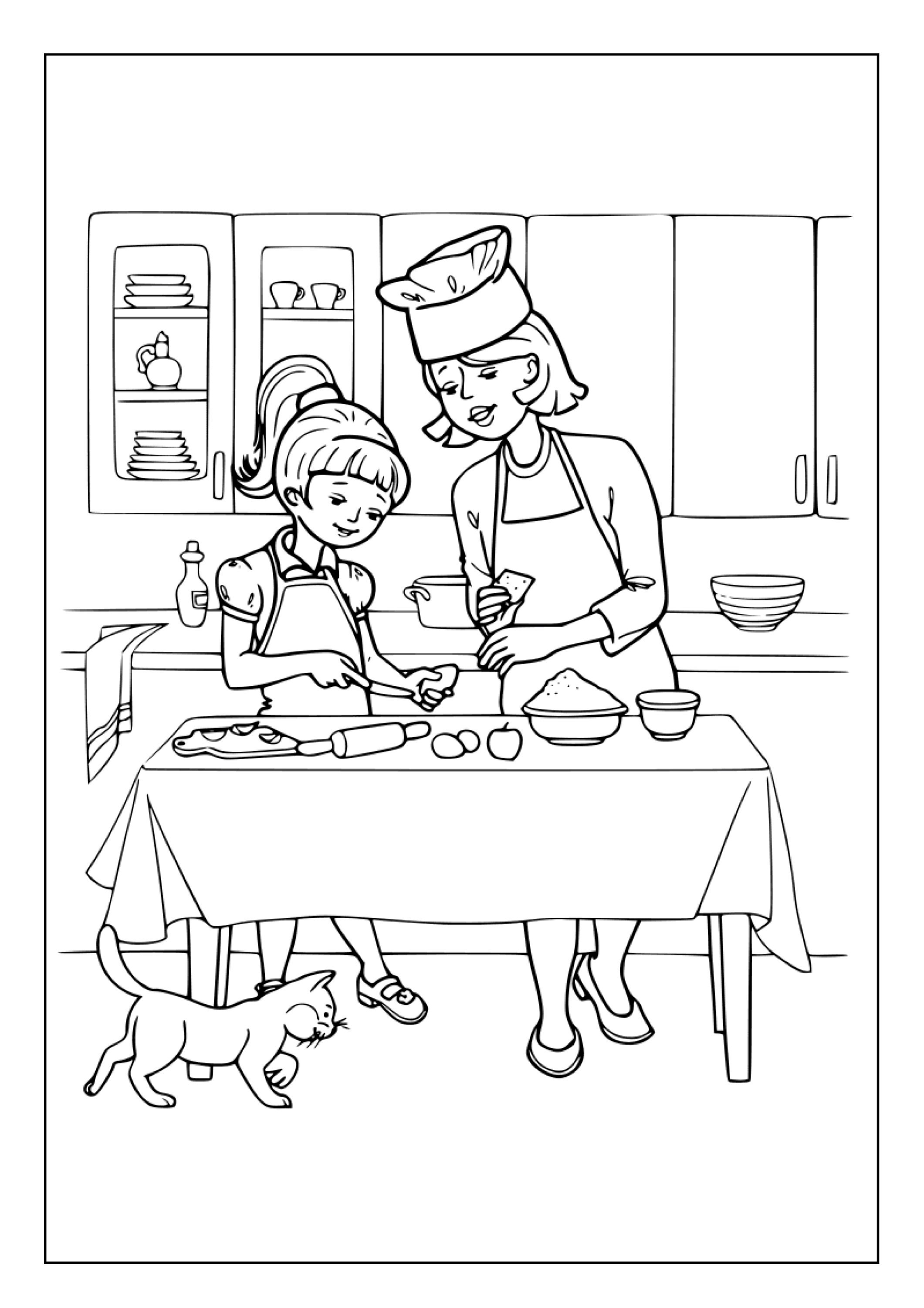 Printable Mother Coloring Pages for Kids & Adults | 100 Pages | Instant ...