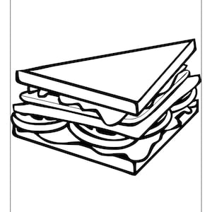 Printable Delicious Sandwich Coloring Pages for Kids & Adults | 90 ...