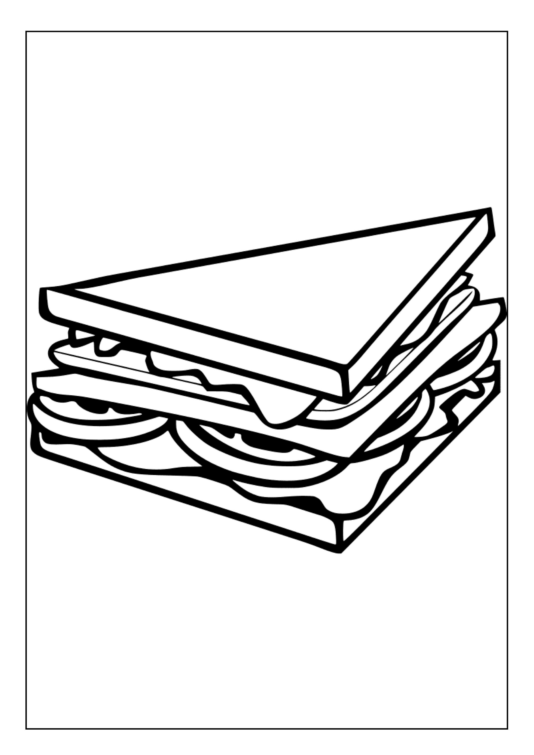 Printable Delicious Sandwich Coloring Pages for Kids & Adults | 90 ...