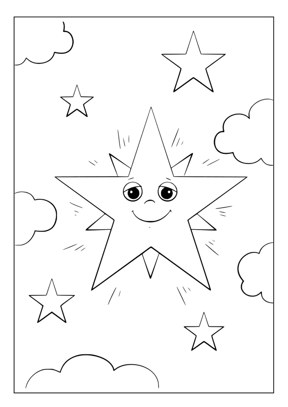 Printable Stars Coloring Pages for Kids and Adults | 85 Pages | Instant ...