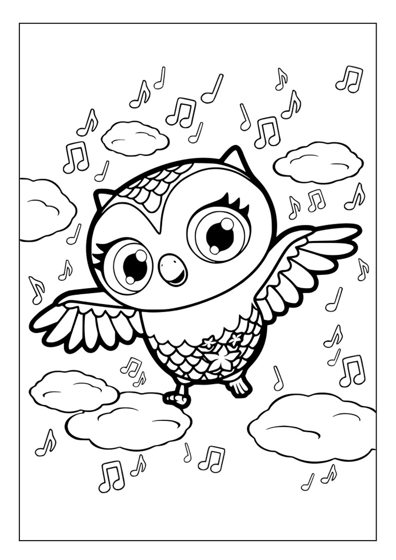 Printable Owl Coloring Pages for Kids and Adults | 100 Pages | Instant ...