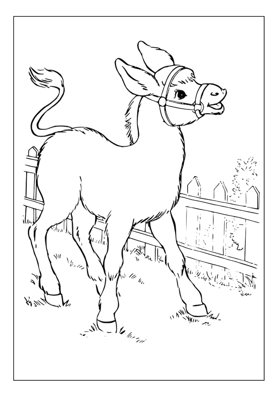 Printable Donkey Coloring Pages for Kids & Adults 30 Pages Instant ...