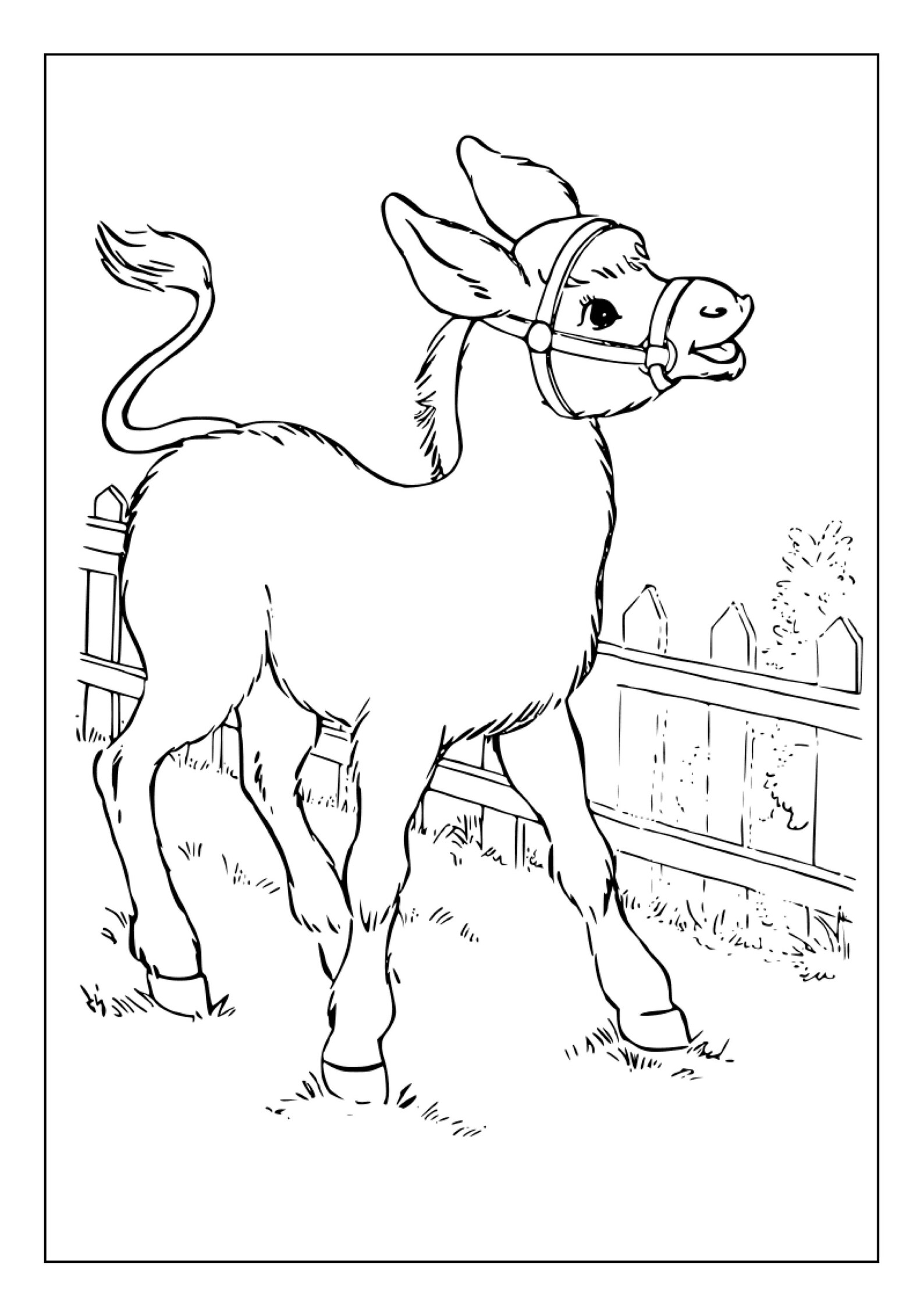 Printable Donkey Coloring Pages for Kids & Adults | 30 Pages | Instant ...