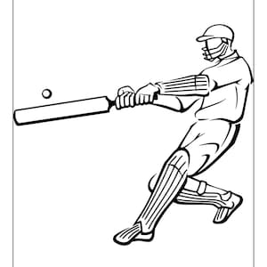 Printable Cricket Game Coloring Pages for Kids & Adults | 30 Pages ...