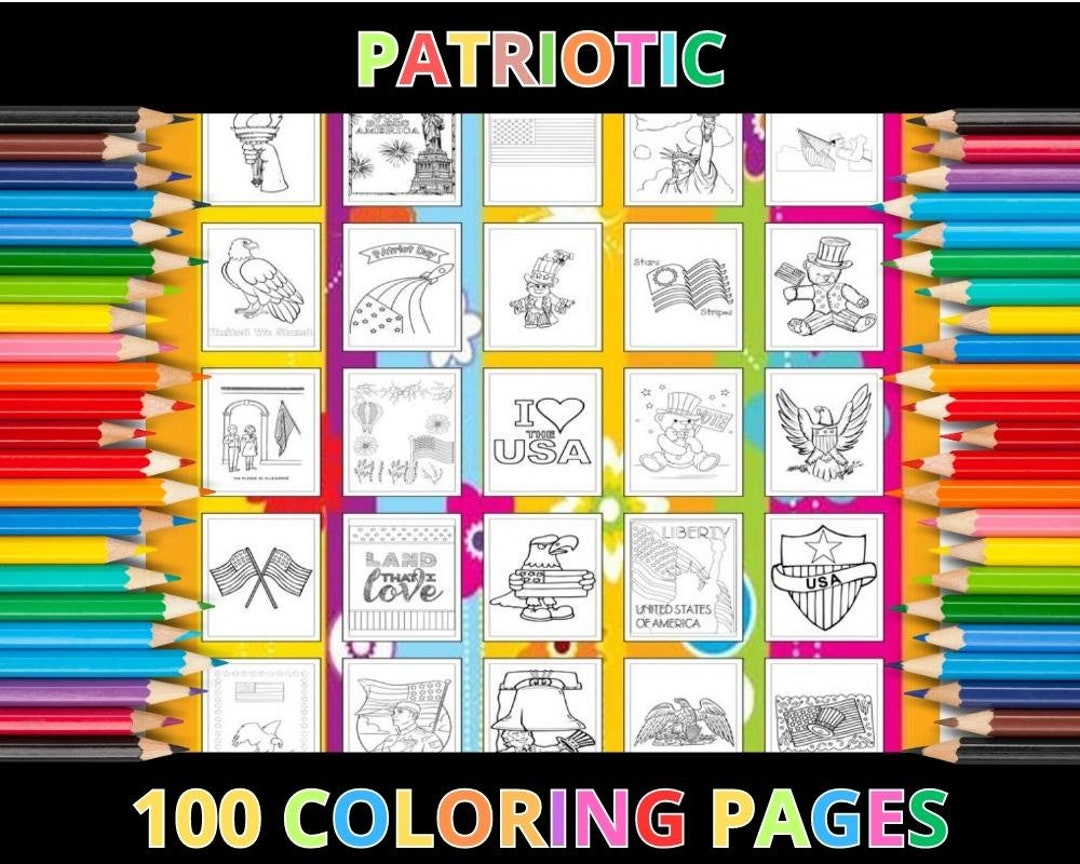 Printable Patriotic Coloring Pages for Kids and Adults | 100 Pages ...