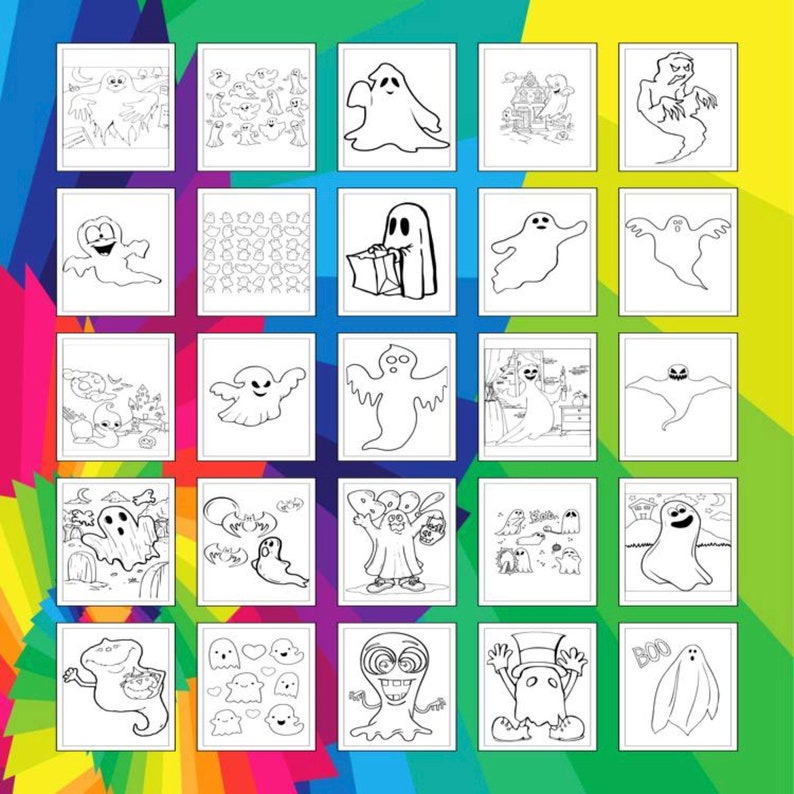 Printable Halloween Ghost Coloring Pages for Kids and Adults | 100 ...