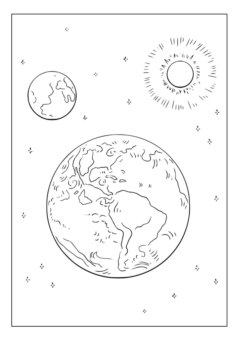 Printable Sun & Moon Coloring Pages for Kids and Adults | 180 Pages ...