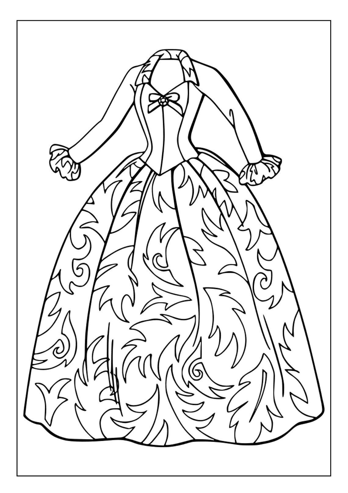 Printable Dress Coloring Pages for Kids and Adults | 100 Pages ...
