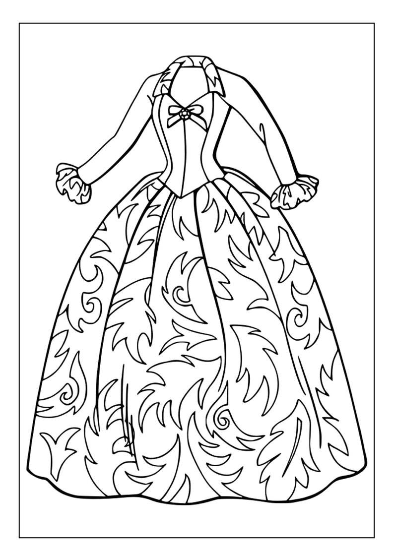 Printable Dress Coloring Pages for Kids and Adults | 100 Pages ...