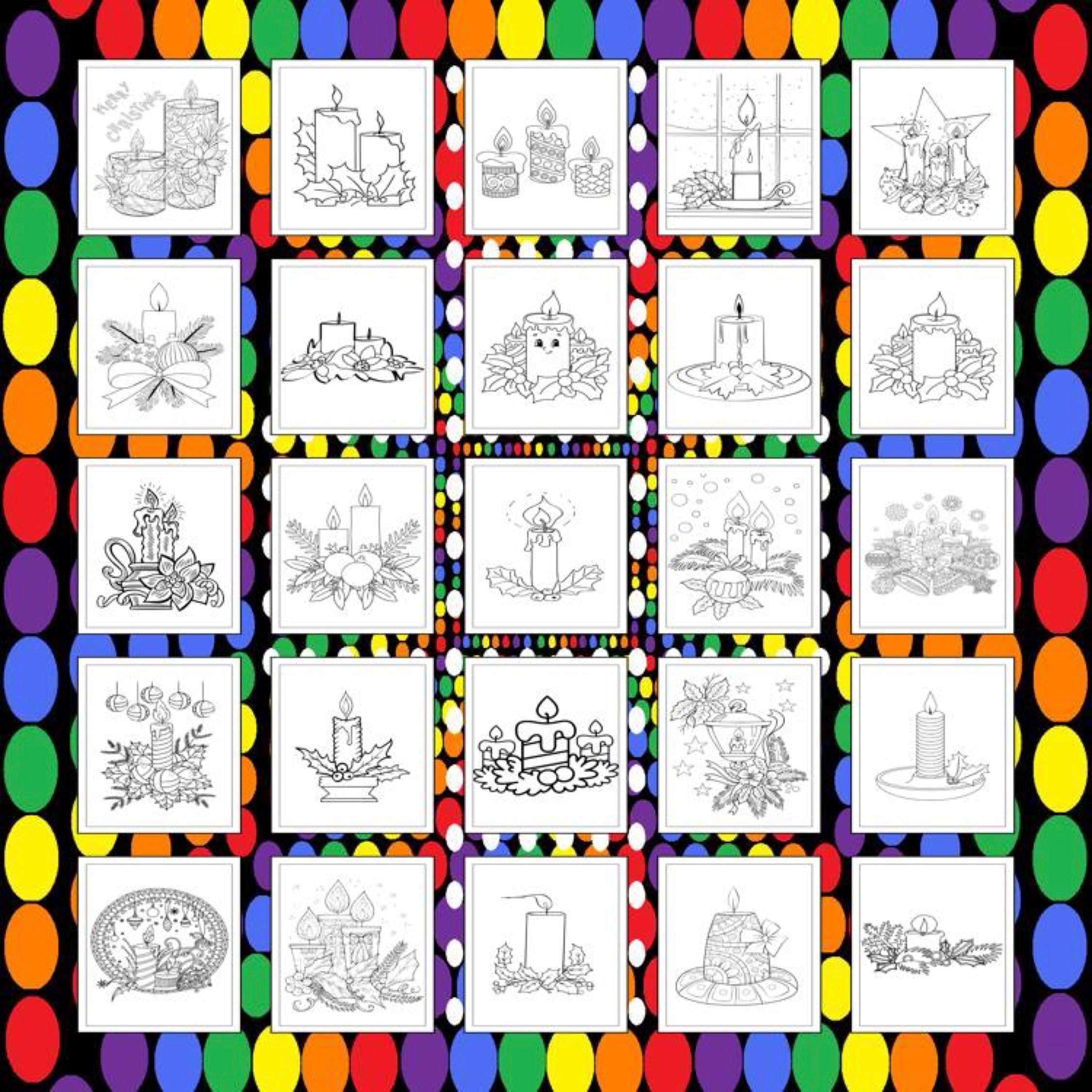 Printable Christmas Candles Coloring Pages for Kids & Adults | 25 Pages ...