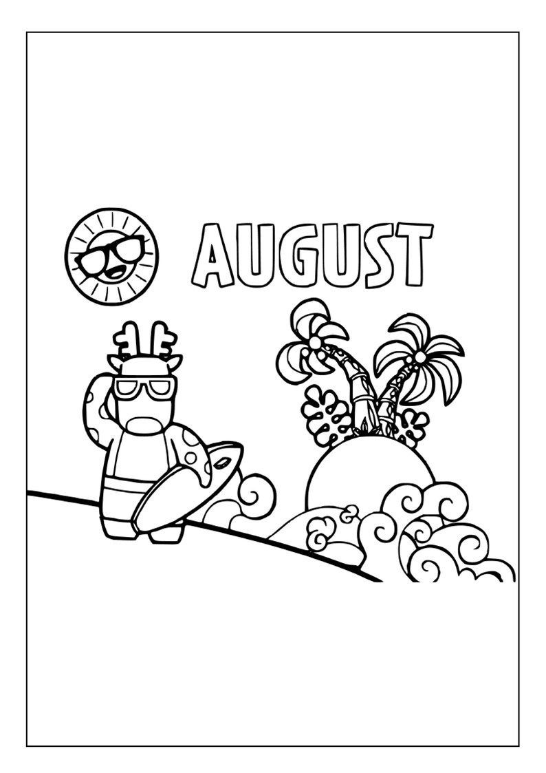 Printable August Coloring Pages for Kids & Adults | 40 Pages | Instant ...