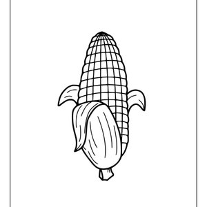 Printable Corn Coloring Pages for Kids & Adults | 25 Pages | Instant ...