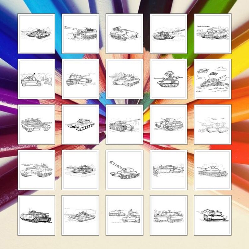Printable Army Tanks Coloring Pages for Kids and Adults 80 Pages ...