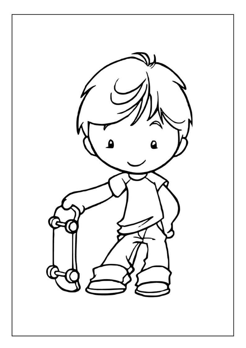 Printable Boys Coloring Pages for Kids & Adults | 55 Pages | Instant ...