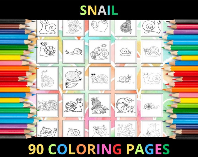 Snail Coloring Page - Etsy Canada