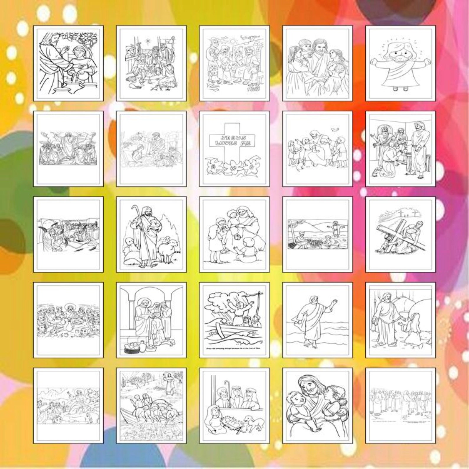 Printable Jesus Coloring Pages for Kids & Adults | 90 Pages | Instant ...