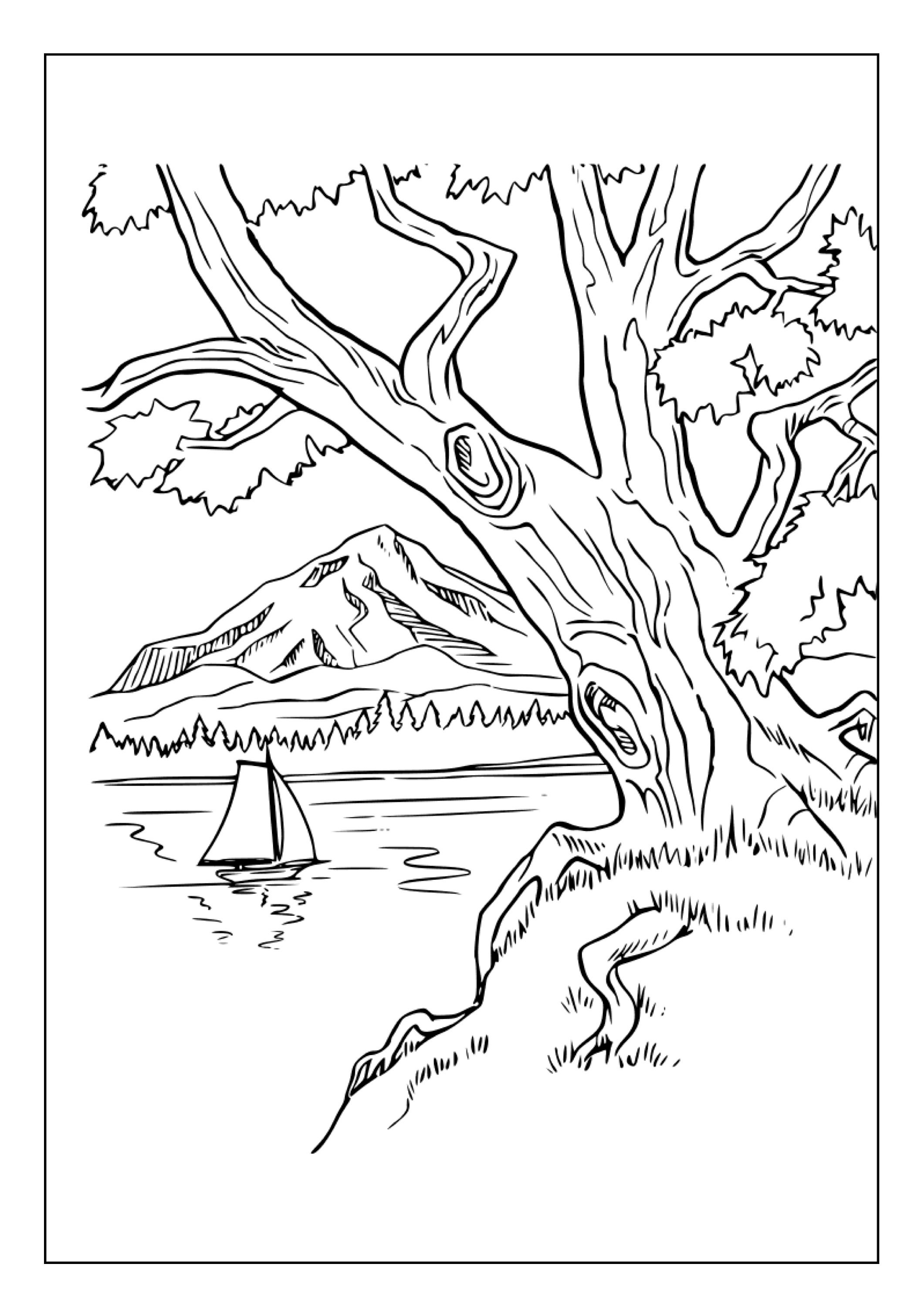 Printable Nature & Landscapes Coloring Pages for Kids and - Etsy
