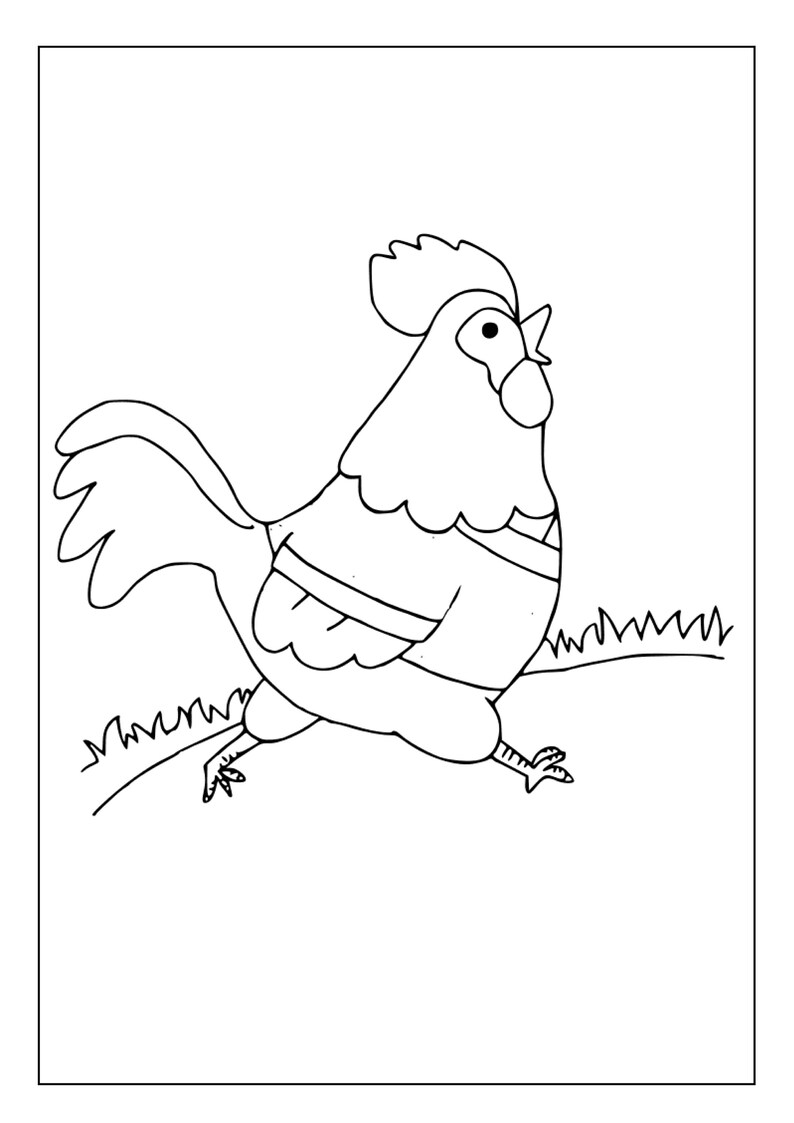 Printable Hen Coloring Pages for Kids & Adults | 35 Pages | Instant ...