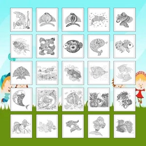 Printable Zentangle Fish Coloring Pages for Kids & Adults | 25 Pages ...