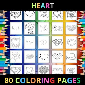 Printable Hearts Coloring Pages for Kids and Adults | 80 Pages ...