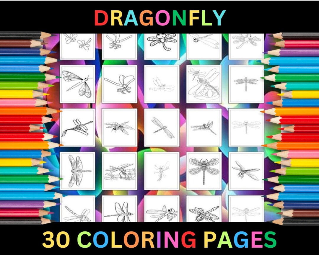 Printable Dragonfly Coloring Pages for Kids & Adults | 30 Pages ...