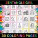 Printable Zentangle Girl Coloring Pages for Kids & Adults | 30 Pages ...