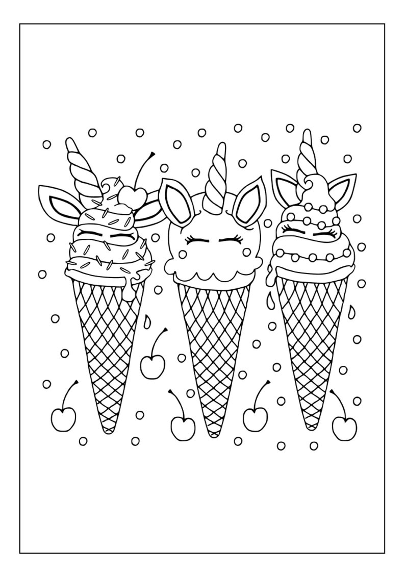 Printable Ice Cream Coloring Pages for Kids and Adults | 90 Pages ...