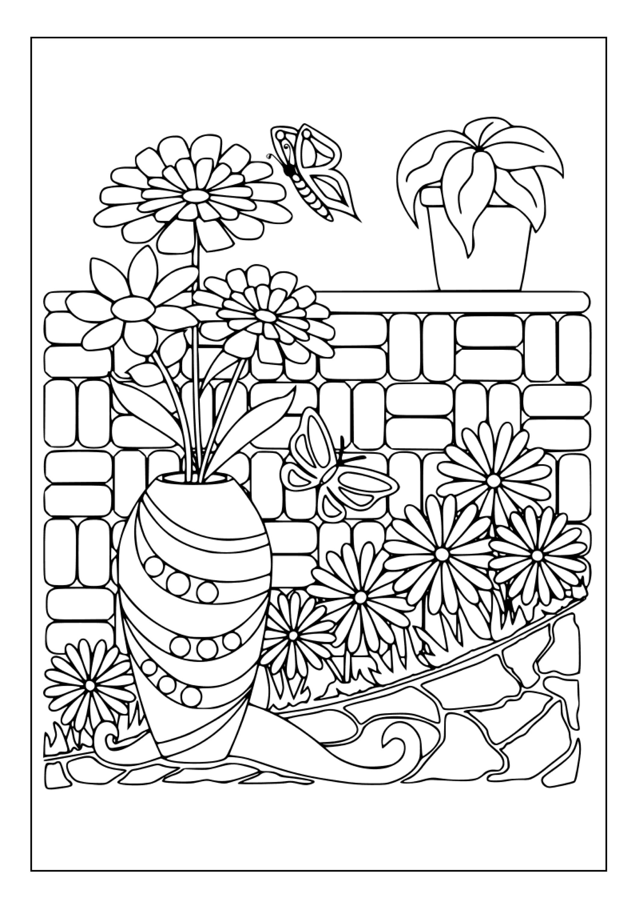 Printable Garden Coloring Pages for Kids & Adults | 60 Pages | Instant ...