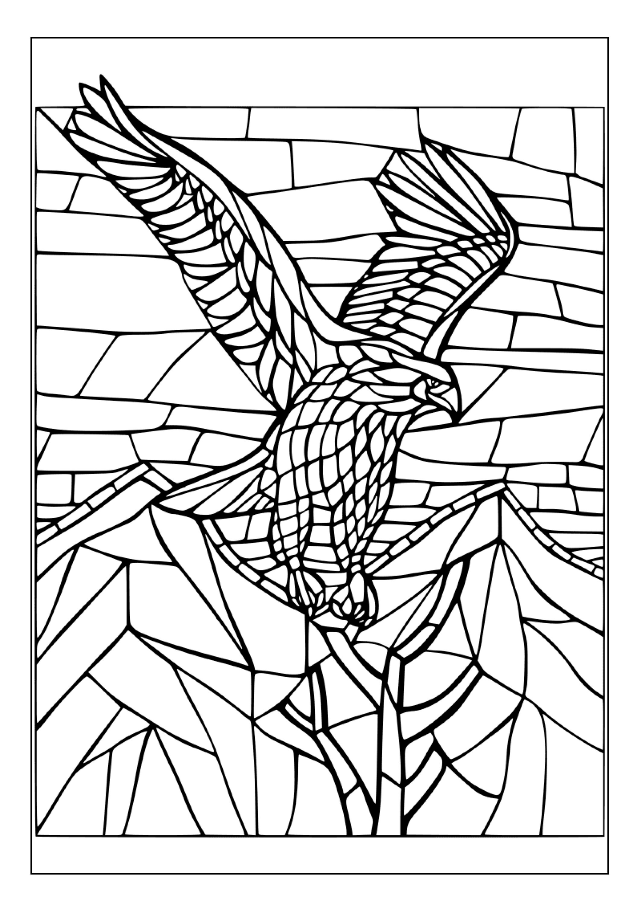 Printable Stained Glass Coloring Pages for Kids and Adults | 90 Pages ...
