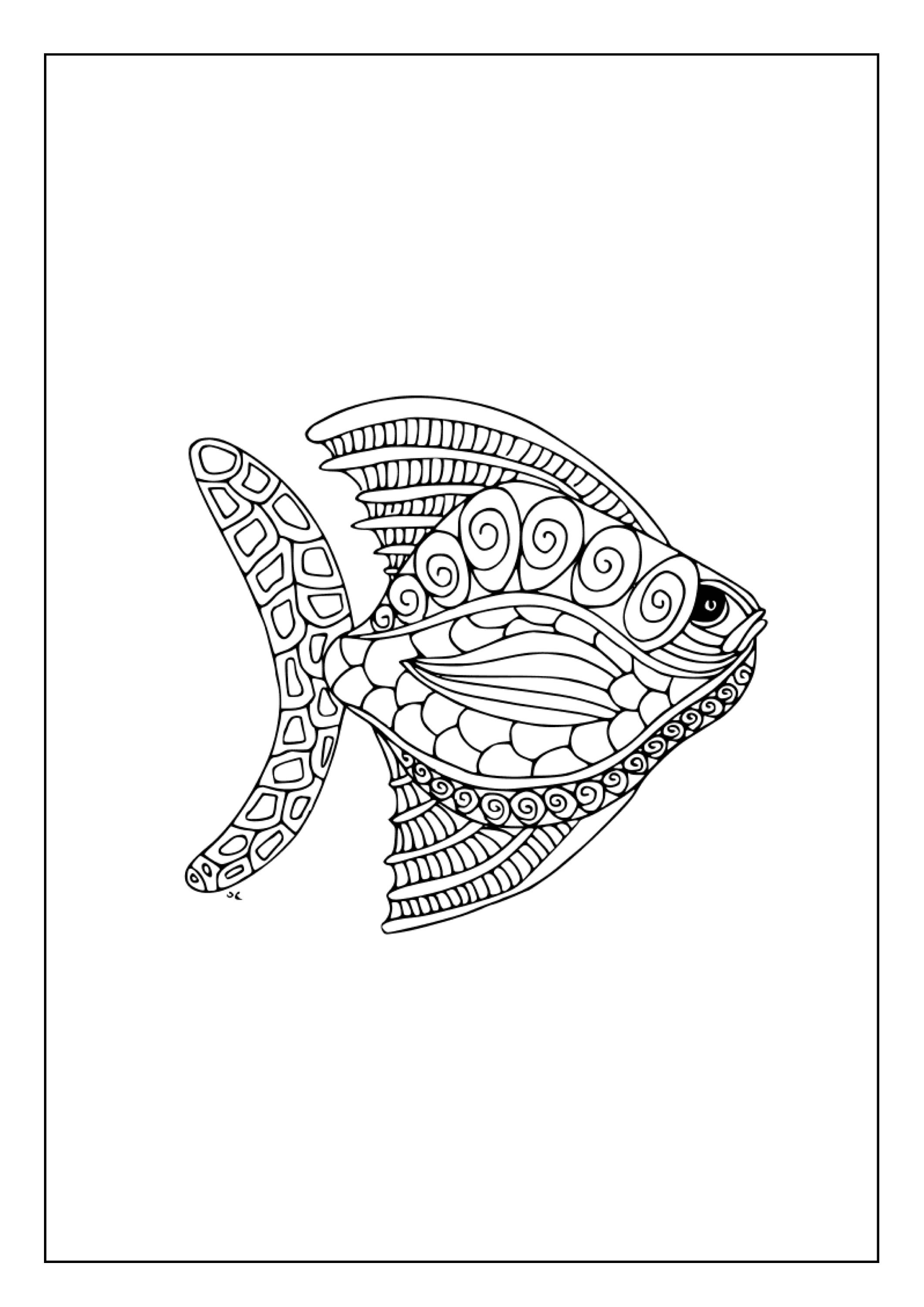 Printable Zentangle Coloring Pages for Kids and Adults 130 - Etsy