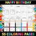 Printable Happy Birthday Card Coloring Pages for Kids and Adults 55 ...