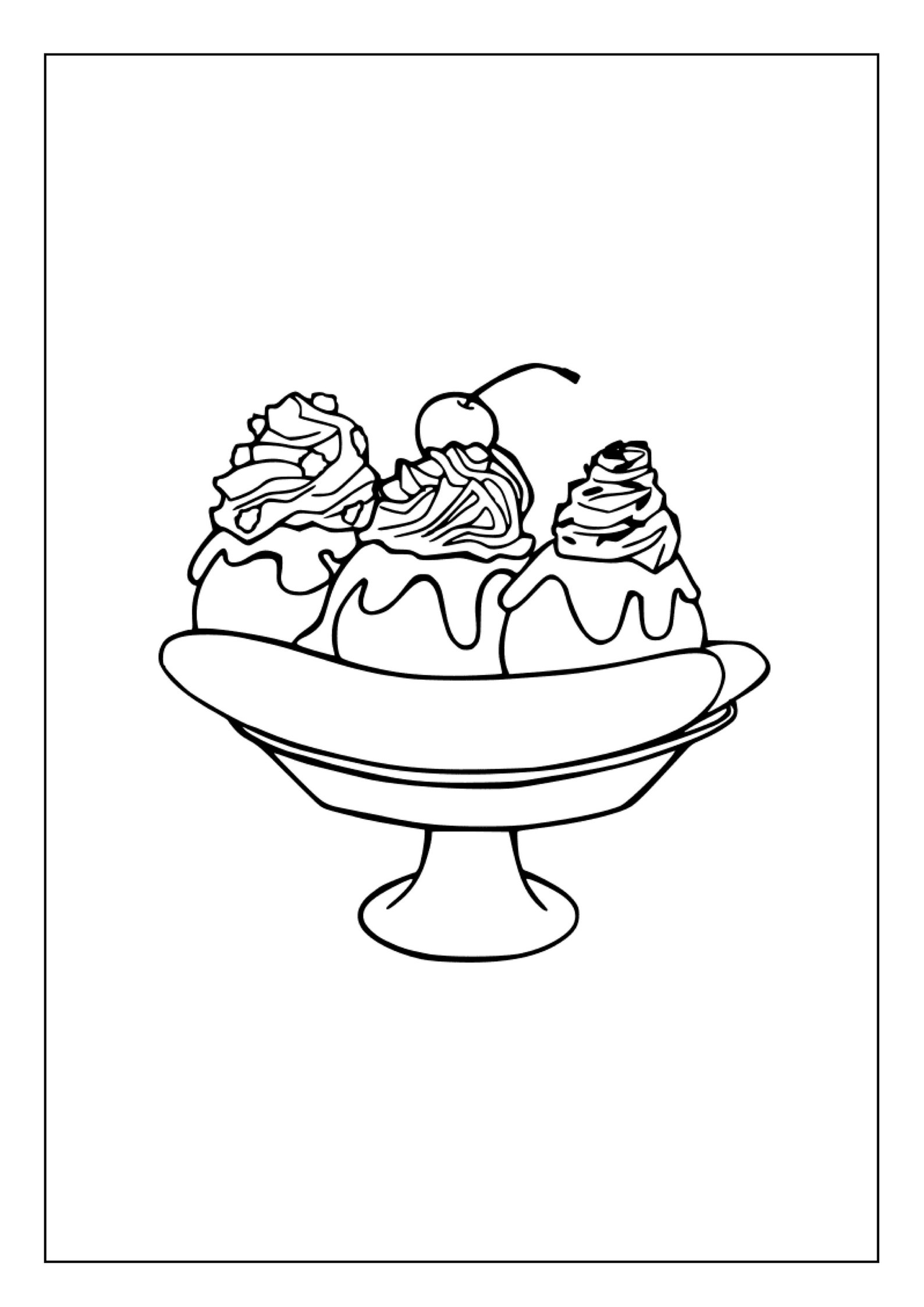 Printable Desserts Coloring Pages for Kids & Adults 100 Pages Instant ...