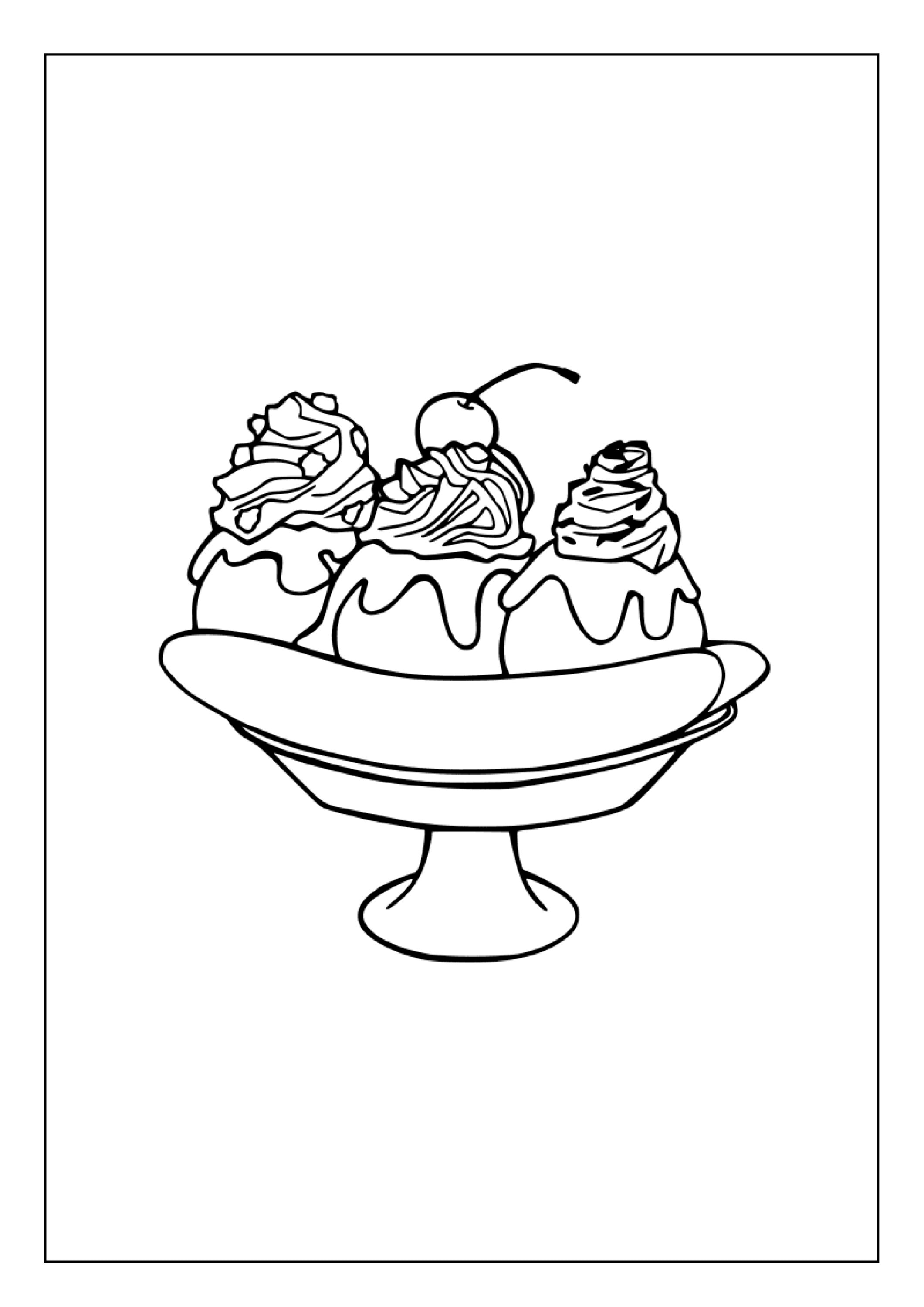 Printable Desserts Coloring Pages for Kids & Adults 100 Pages Instant ...